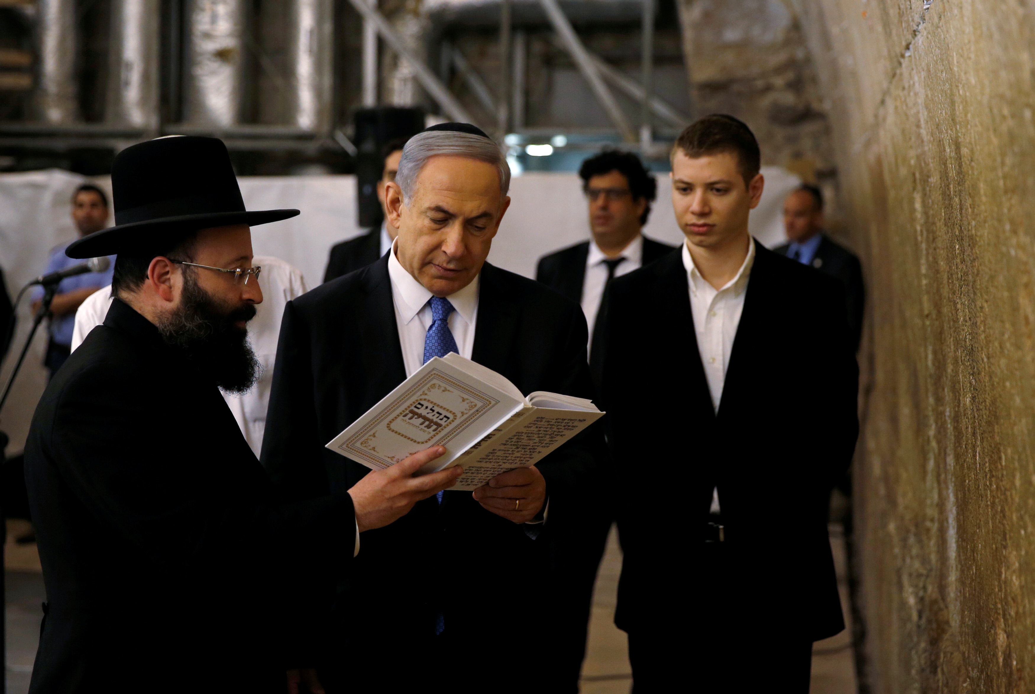 FILE PHOTO: Israel's Prime Minister Netanyahu reads a prayer at the ...